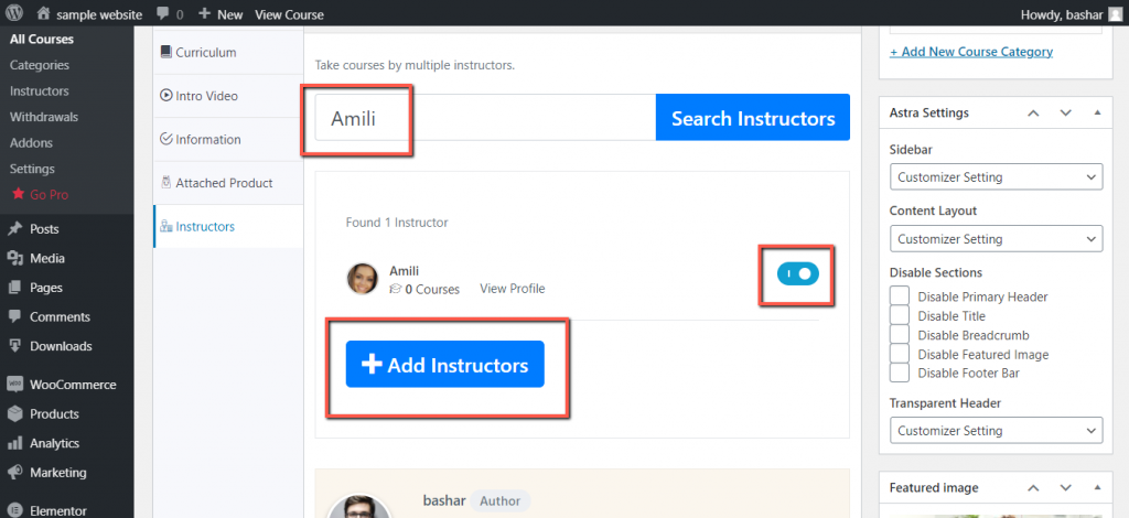 Add Multiple Instructors To Course - Dozent LMS