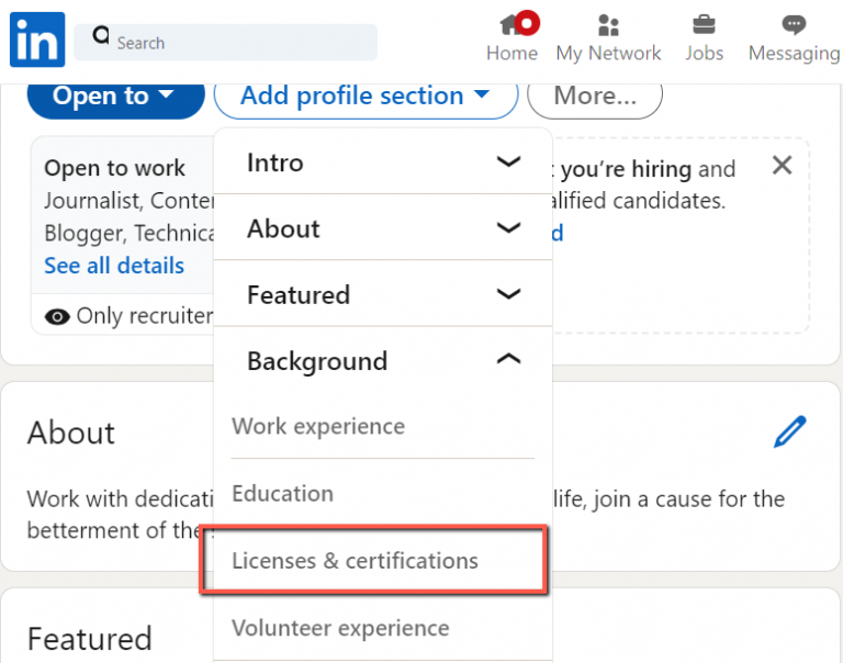 How to add a certificate to your LinkedIn profile? - Dozent LMS